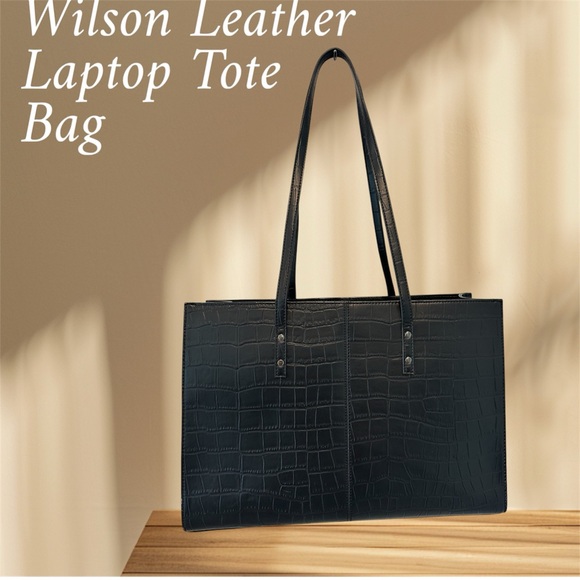 Wilsons Leather | Bags | Wilsons Leather Black Professional Tote Bag ...